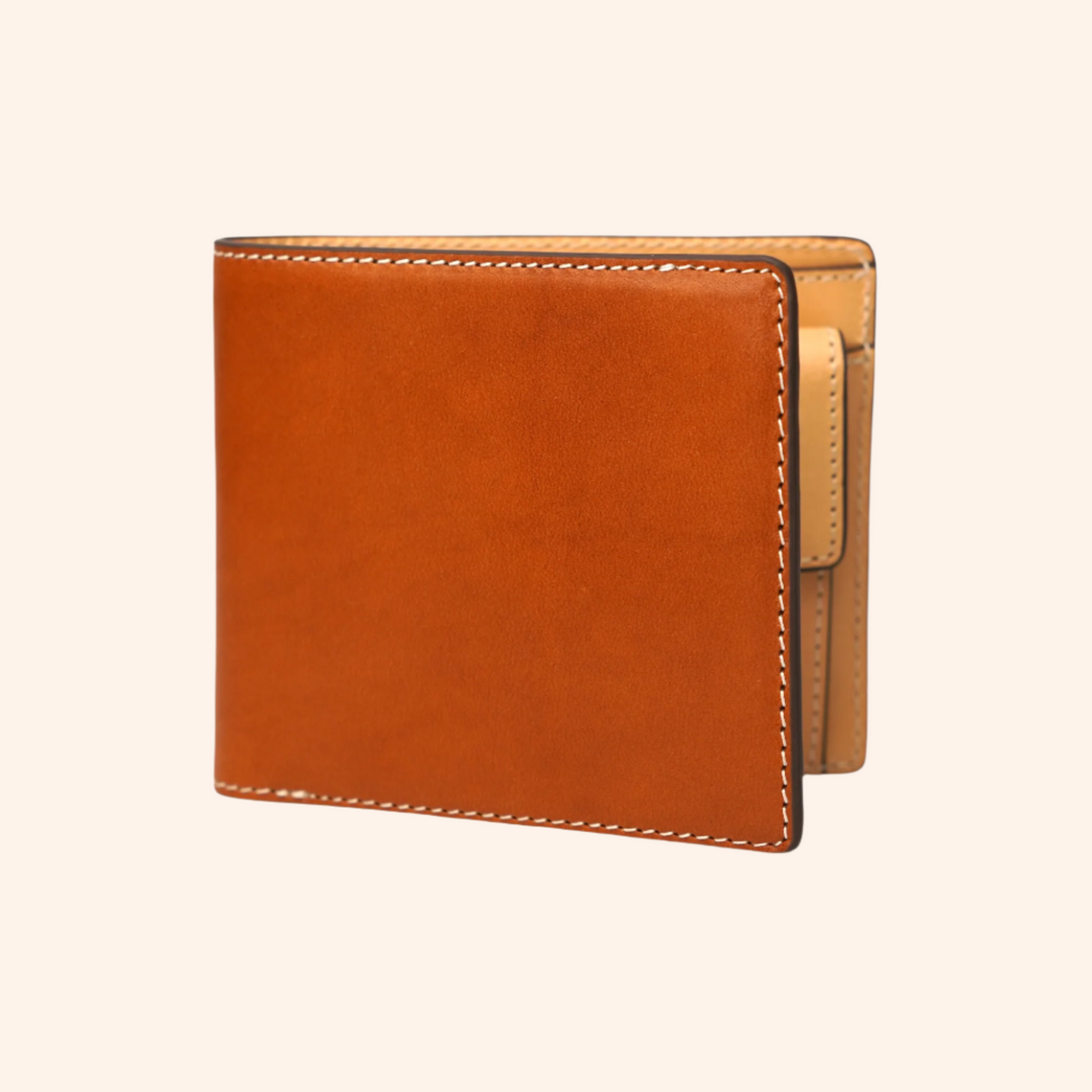 Masseni - Italian Leather Bi-Fold Wallet With Coin Pocket